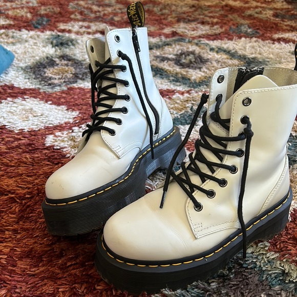 Dr. Martens | Shoes | Doc Martin White Jadon Platform Boots | Poshmark
